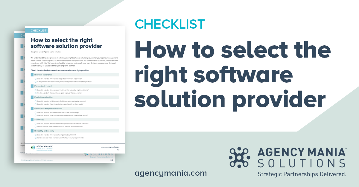 How to select the right software solution provider (Checklist) - Agency ...