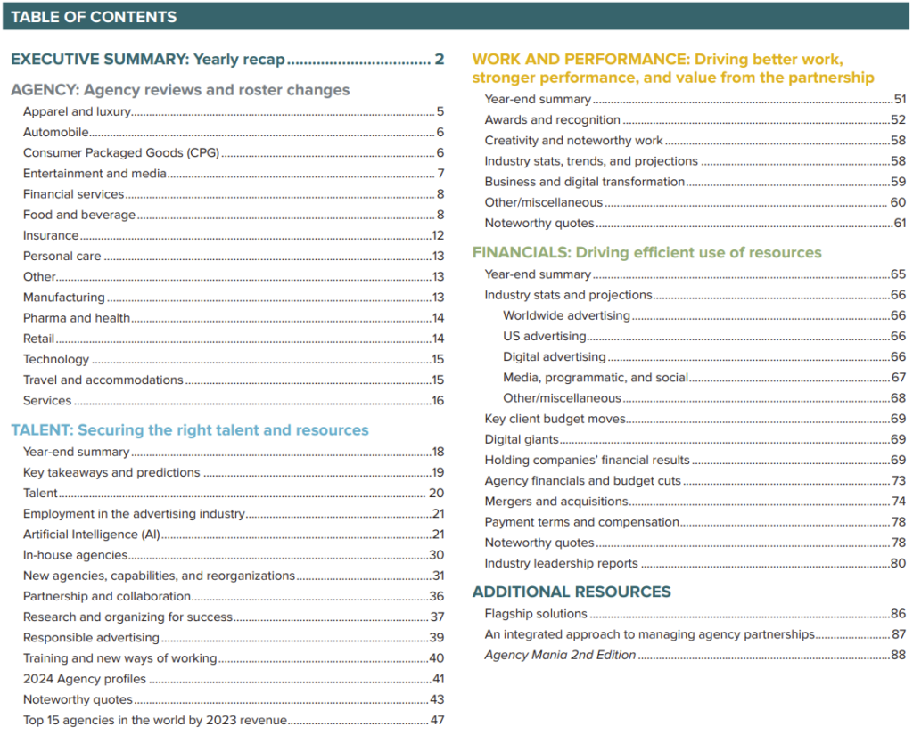 2024 Year in Review of Client/Agency Industry Updates - Agency Mania
